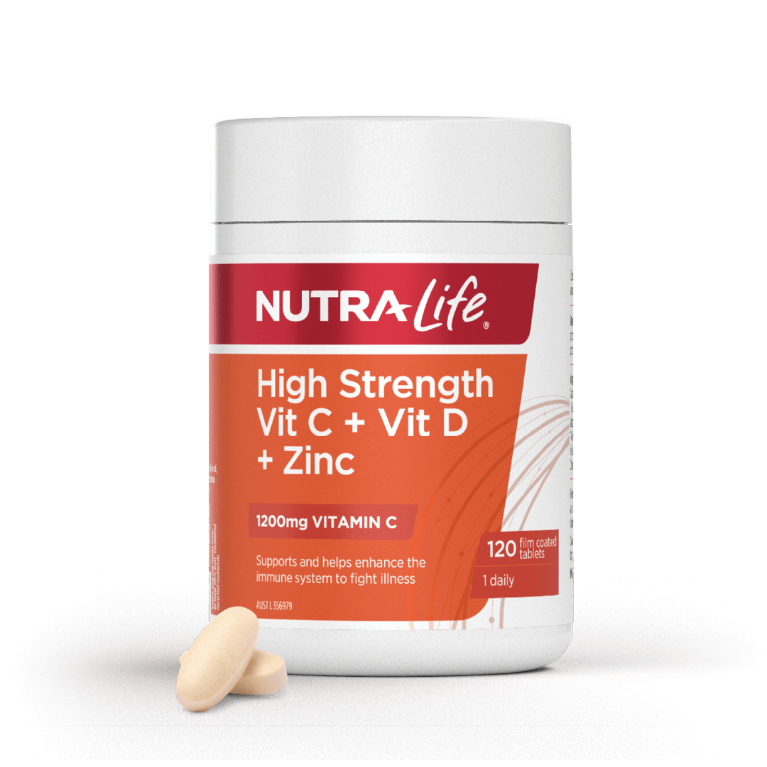 High Strength Vitamin C + D + Zinc – Nutra-Life AU