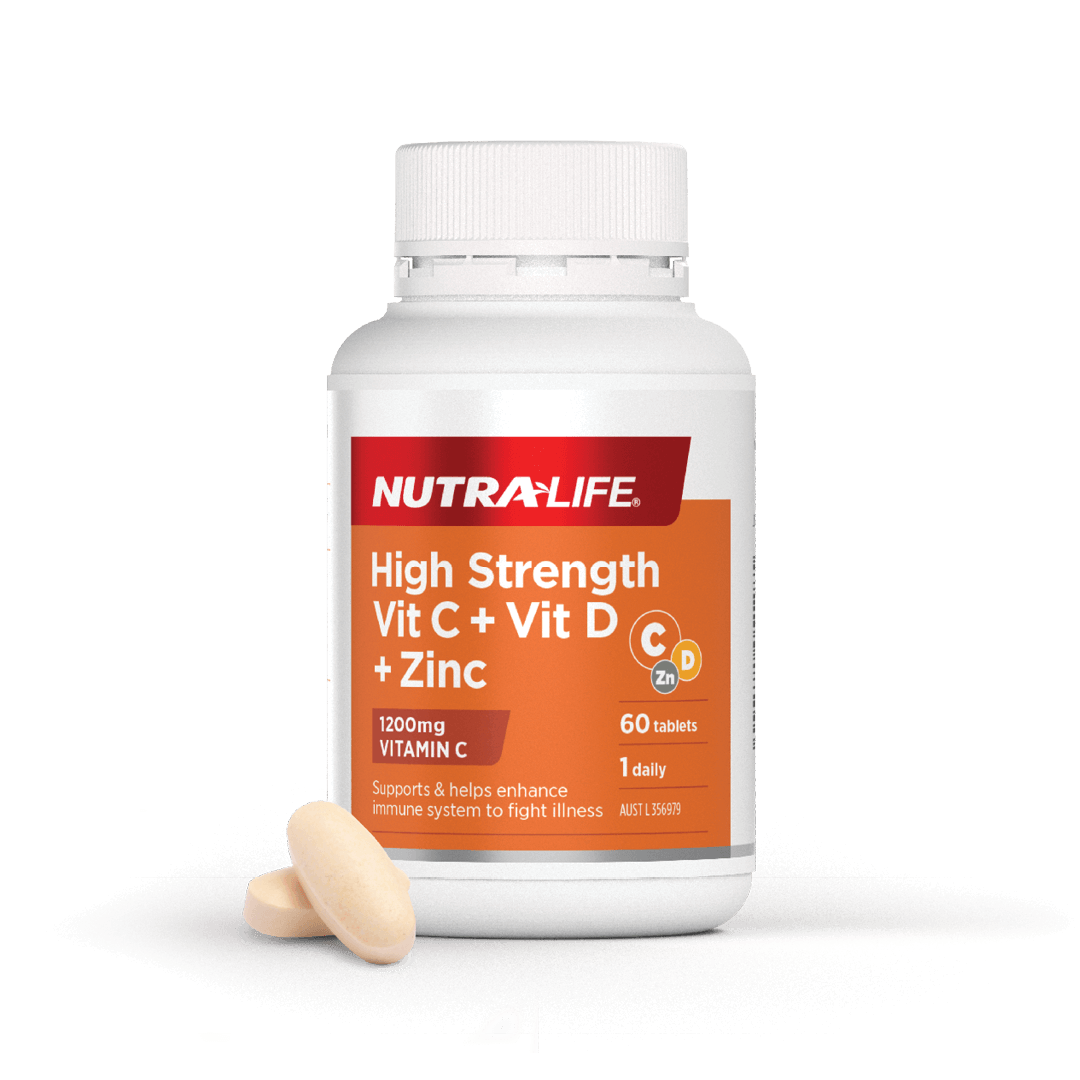 High Strength Vitamin C + D + Zinc – Nutra-Life