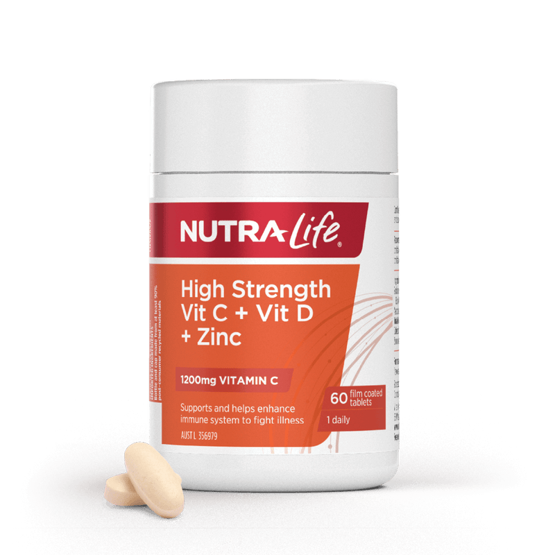High Strength Vitamin C + D + Zinc – Nutra-Life AU